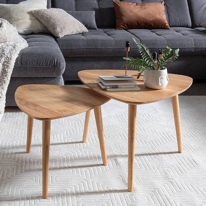 2er Set Beistelltische NICO Wildeiche massiv